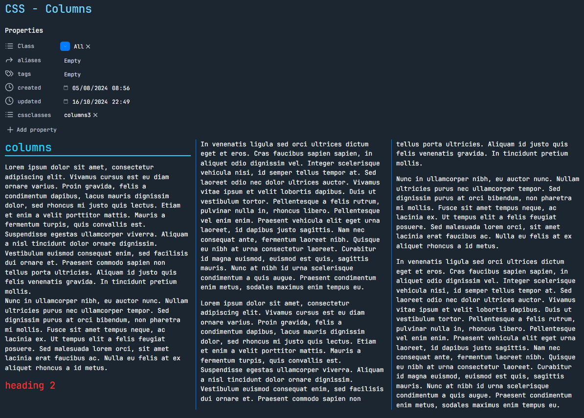 CSS - Columns Layout